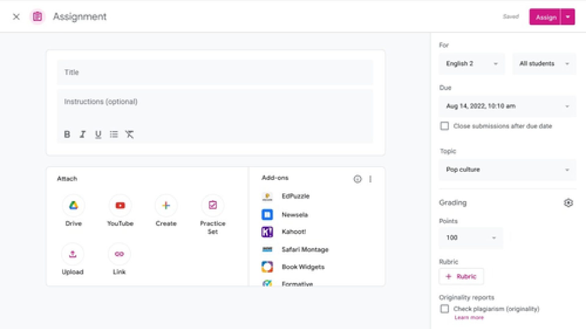 Google Classroom getting feature to disable submissions after due date