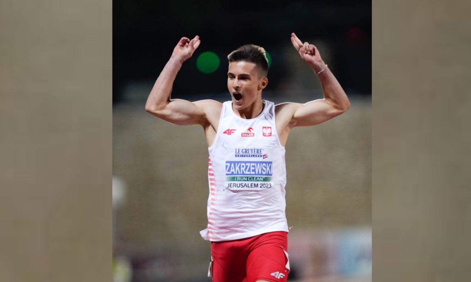 Polish sprinter Zakrzewski completes double gold at European Athletics U20