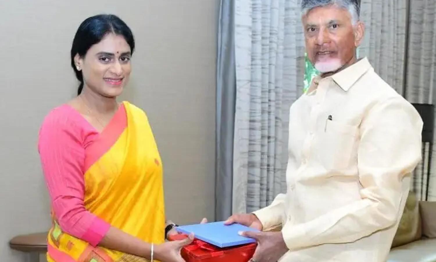 Sharmila meets Chandrababu to invite him for son’s wedding