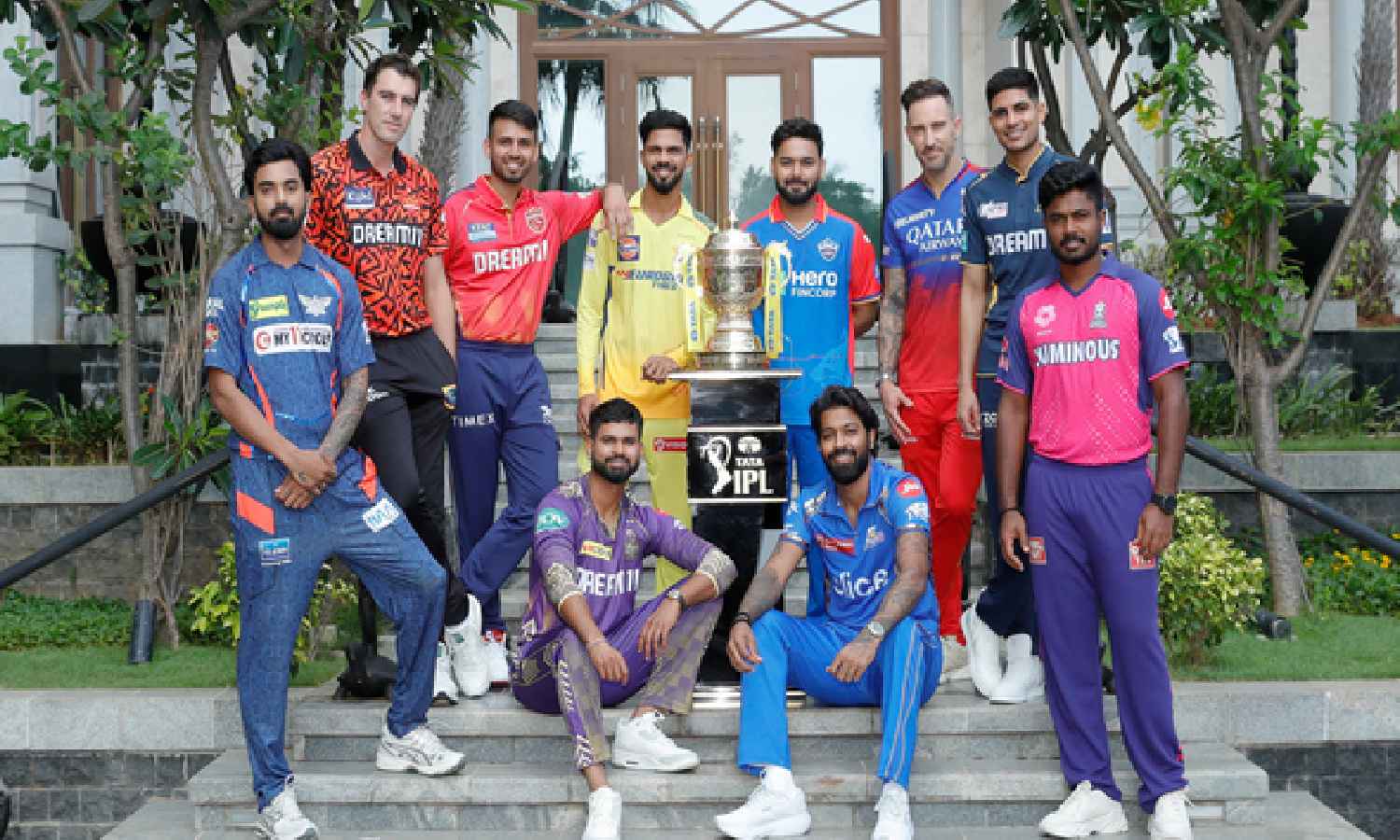 Team captains pose with trophy ahead of IPL season