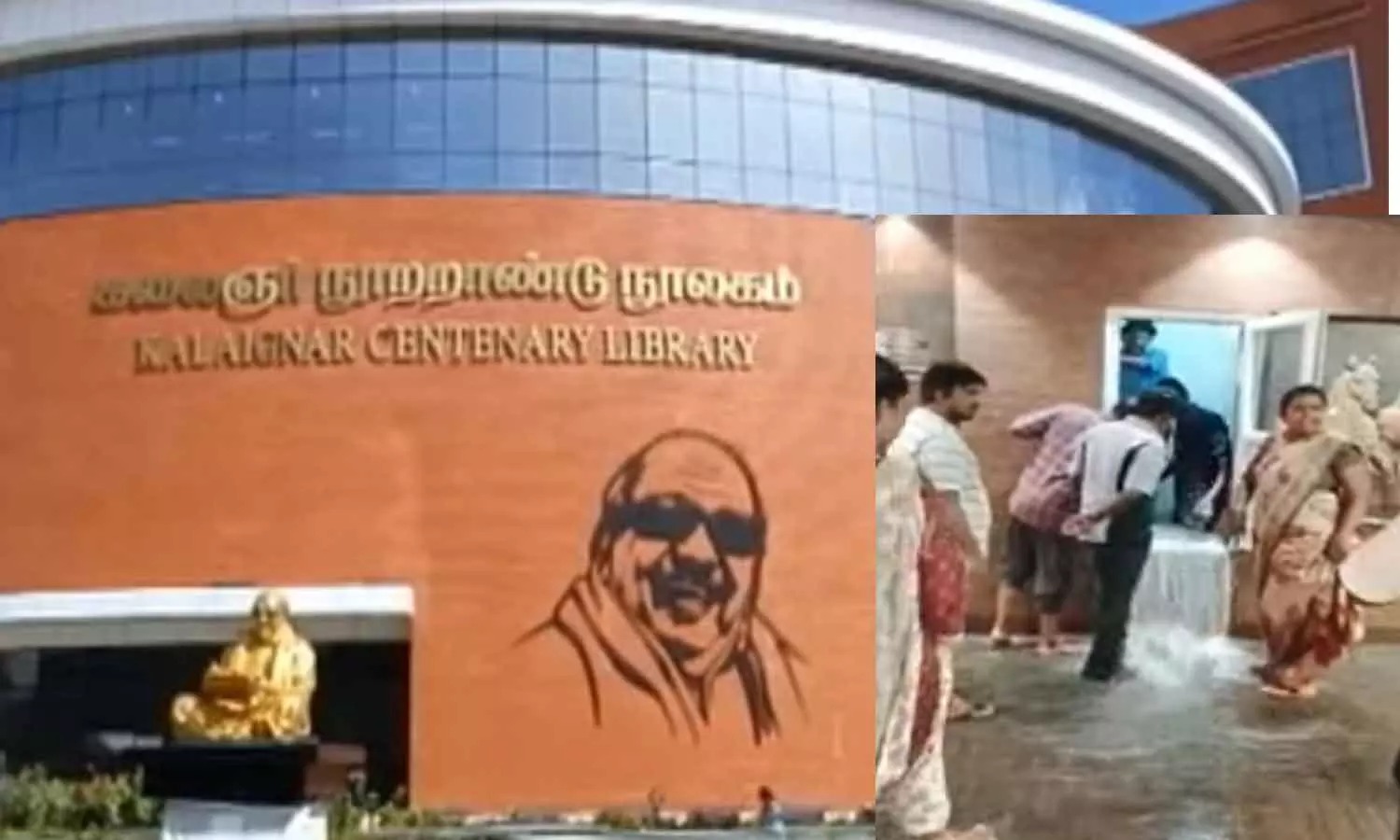 Rainwater seeps into Kalaignar Centenary Library in Madurai