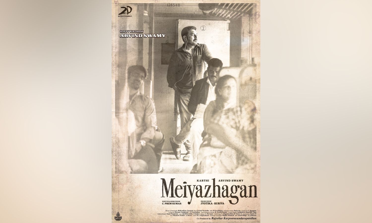 Special poster of Arvind Swami from Meiyazhagan unveiled