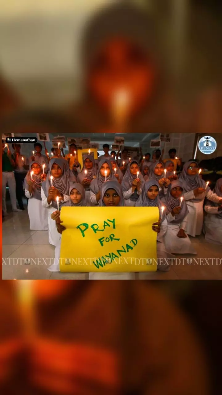 Students conducted a condolence prayer and solidarity meeting for the massive landslide in Wayanad