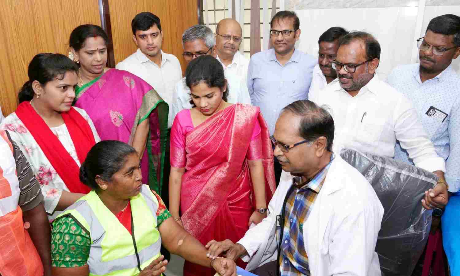 Mayor Priya inaugurates master health checkups for sanitary workers in ...