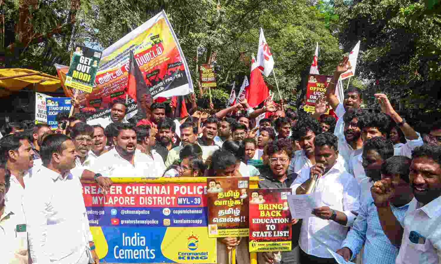 DMK student wing stages protest across Tamil Nadu against Hindi imposition
