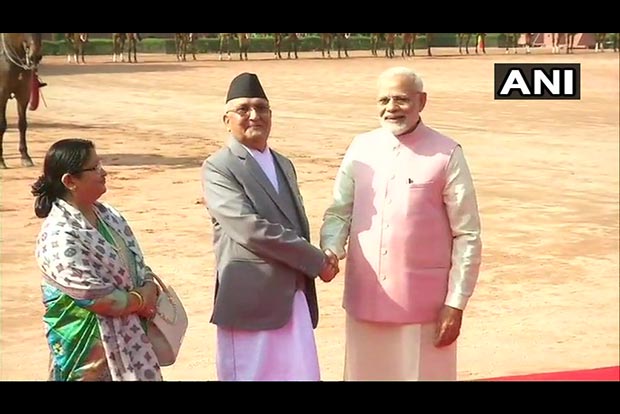 Nepal PM accorded ceremonial reception at Rashtrapati Bhawan
