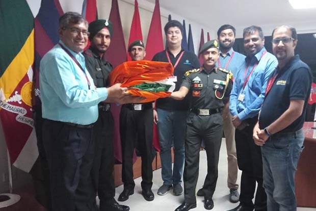 NGO gifts 30x20 feet flag to Army