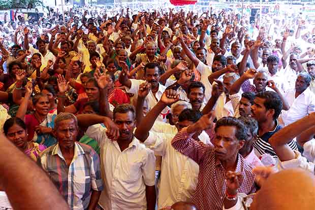 Conservancy workers stage protest to demand pay hike