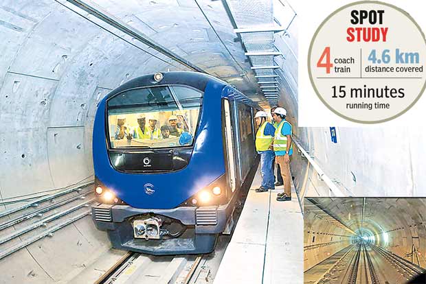 Metro conducts inspection run in tunnel