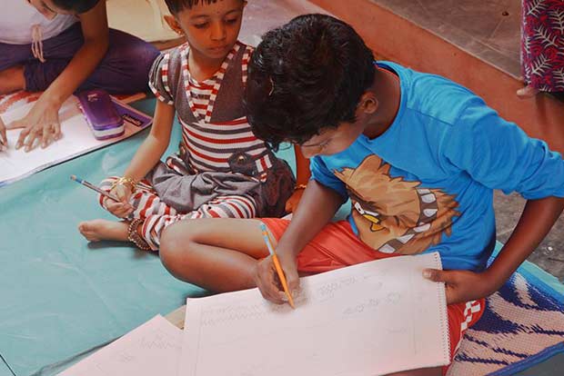 Learning through art helps them get into team-building